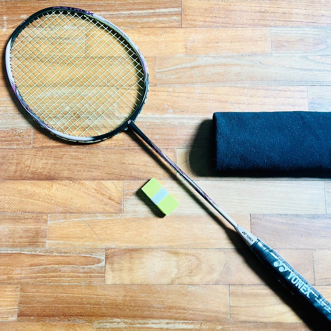 [Bundle] Brand New Yonex JP Coded Astrox 55A 5UG5 Badminton Racket Light Silver strung with Li ...
