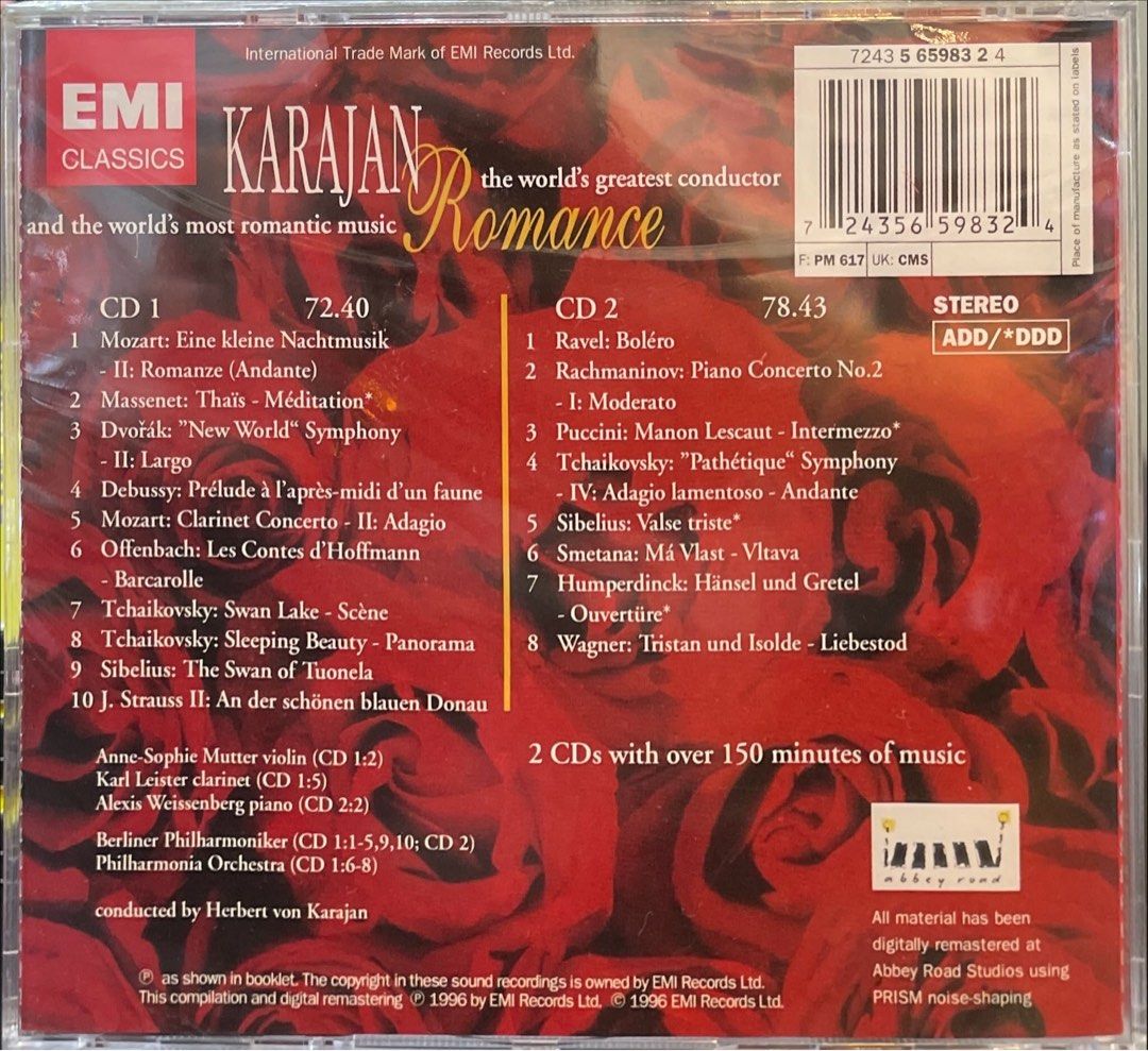 KARAJAN: ROMANCE (2CD), Hobbies & Toys, Music & Media, CDs & DVDs on Carousell
