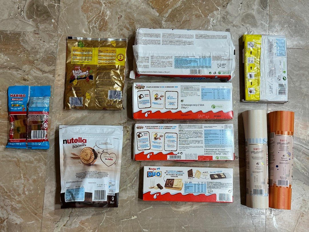 Kinder Cards, kinder delice, Nutella biscuits, kinder duo, duplo ...
