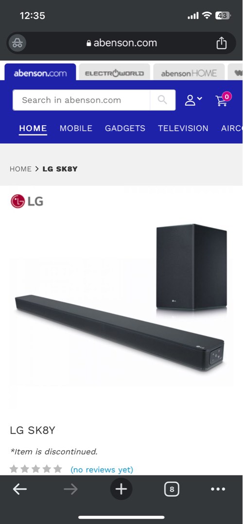 LG SK8Y Soundbar, Audio, Soundbars, Speakers & Amplifiers on Carousell