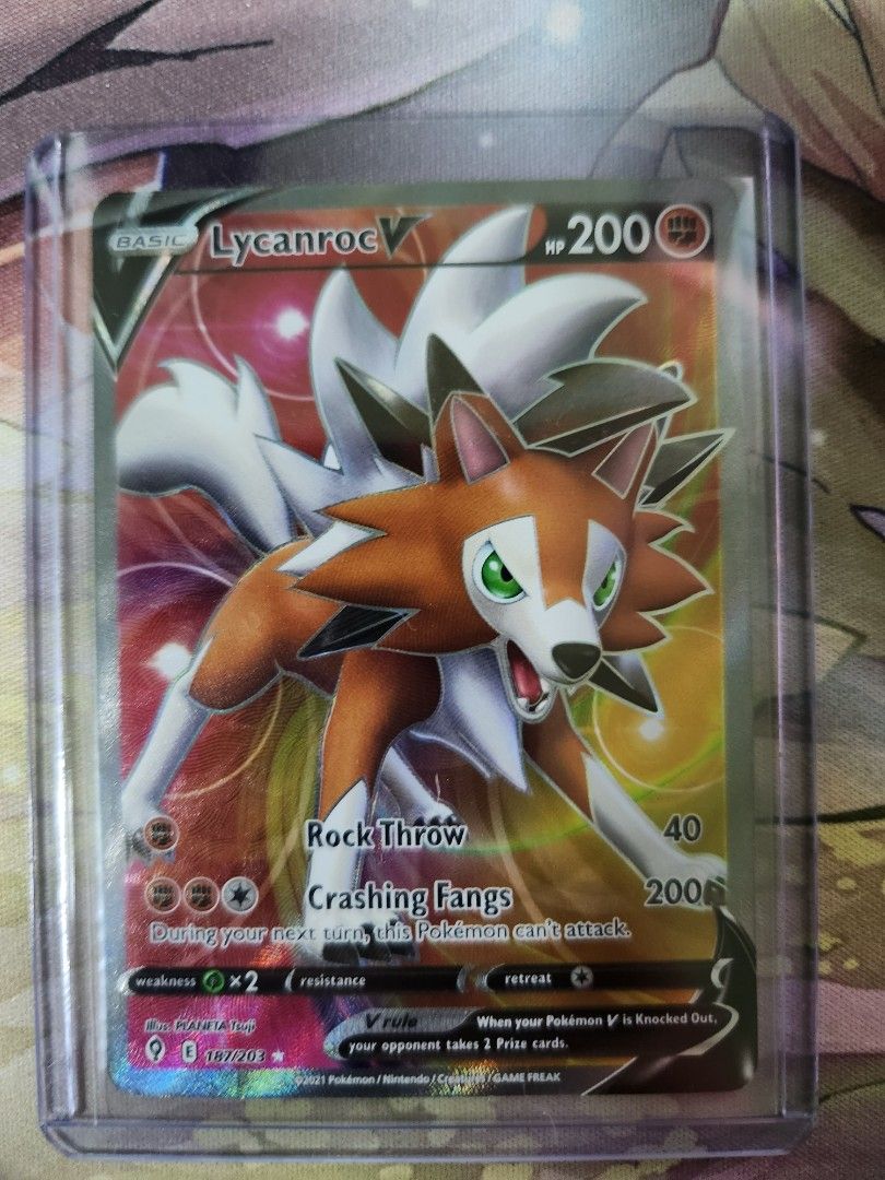 Lycanroc V FA & Vmax - 187/203 & 092/203, Hobbies & Toys, Toys & Games ...