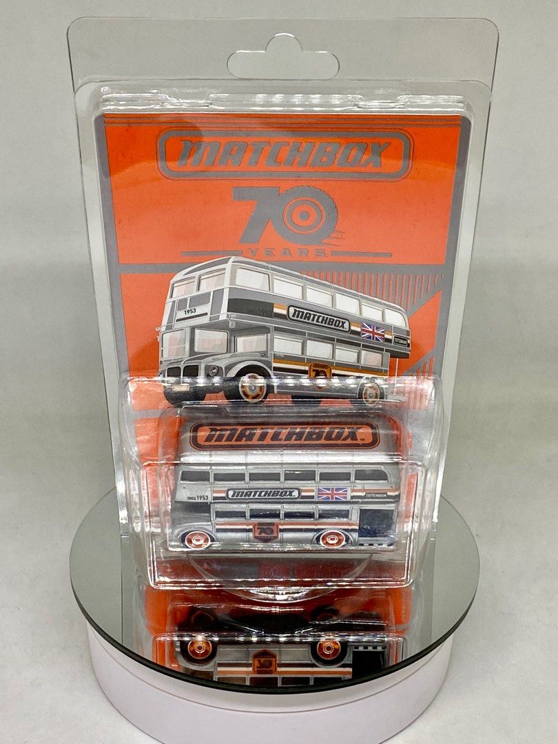 MBX Matchbox ROUTEMASTER DOUBLE DECKER Metallic Silver Orange United ...