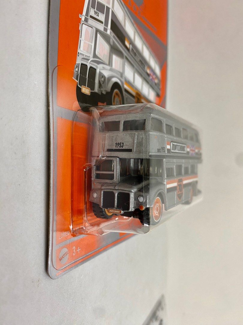 MBX Matchbox ROUTEMASTER DOUBLE DECKER Metallic Silver Orange United ...