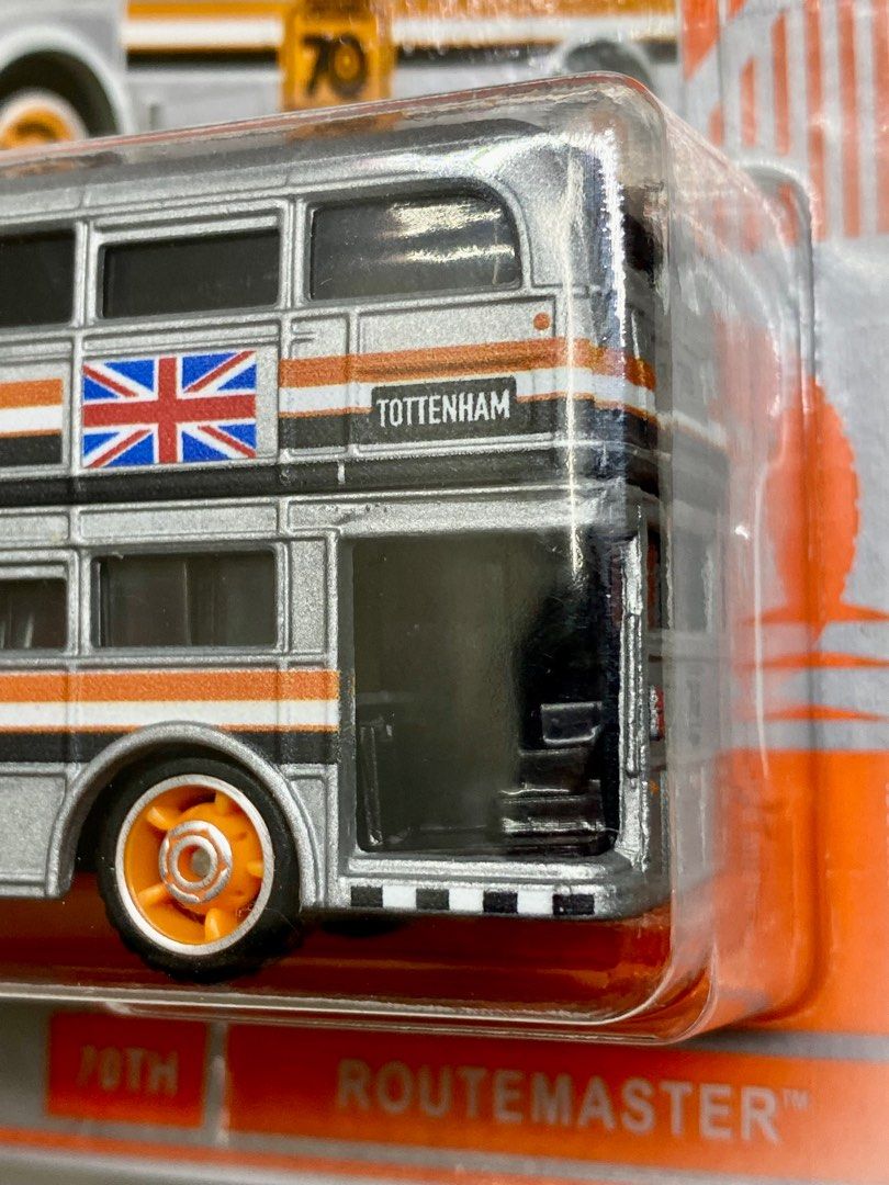 MBX Matchbox ROUTEMASTER DOUBLE DECKER Metallic Silver Orange United ...