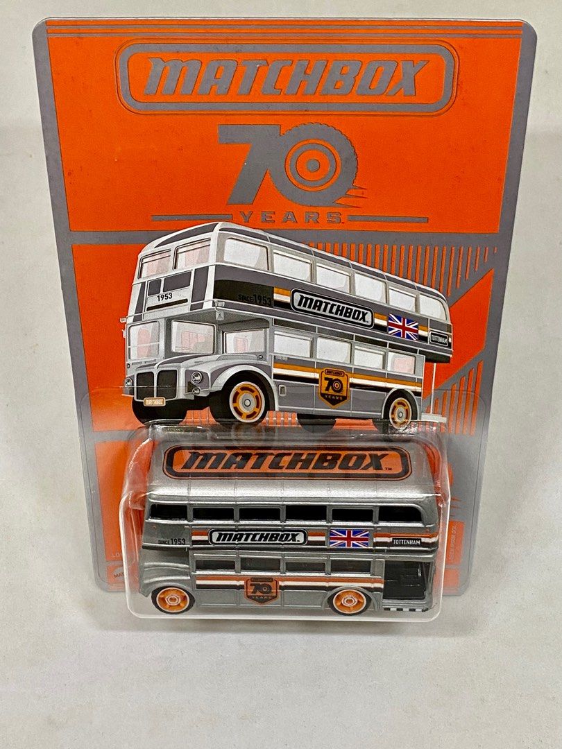 MBX Matchbox ROUTEMASTER DOUBLE DECKER Metallic Silver Orange United ...