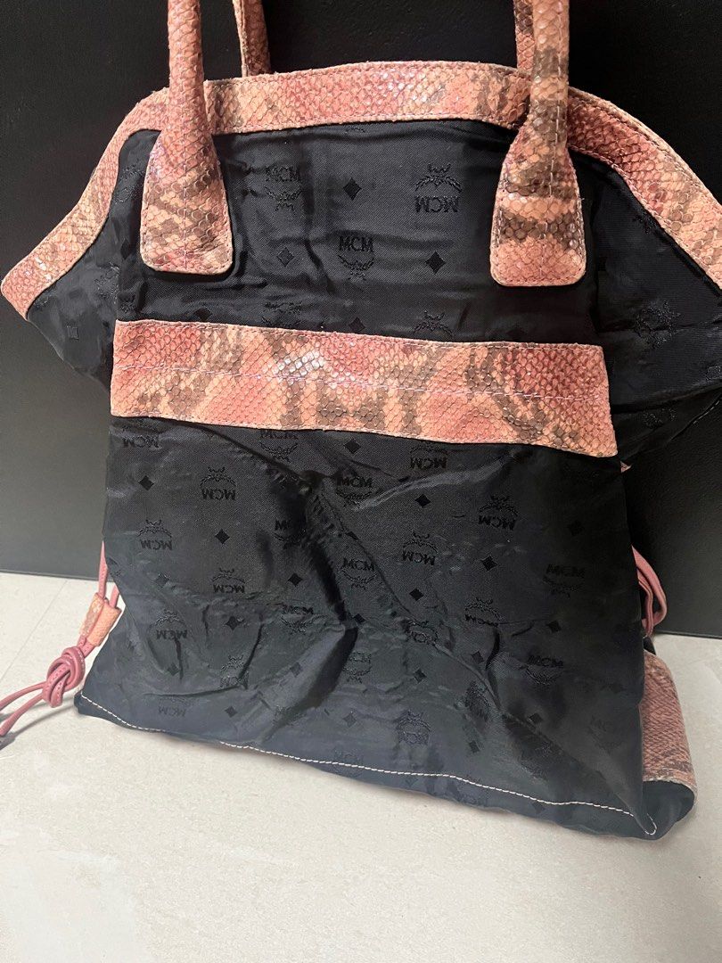 MCM snake skin tote bag on Carousell
