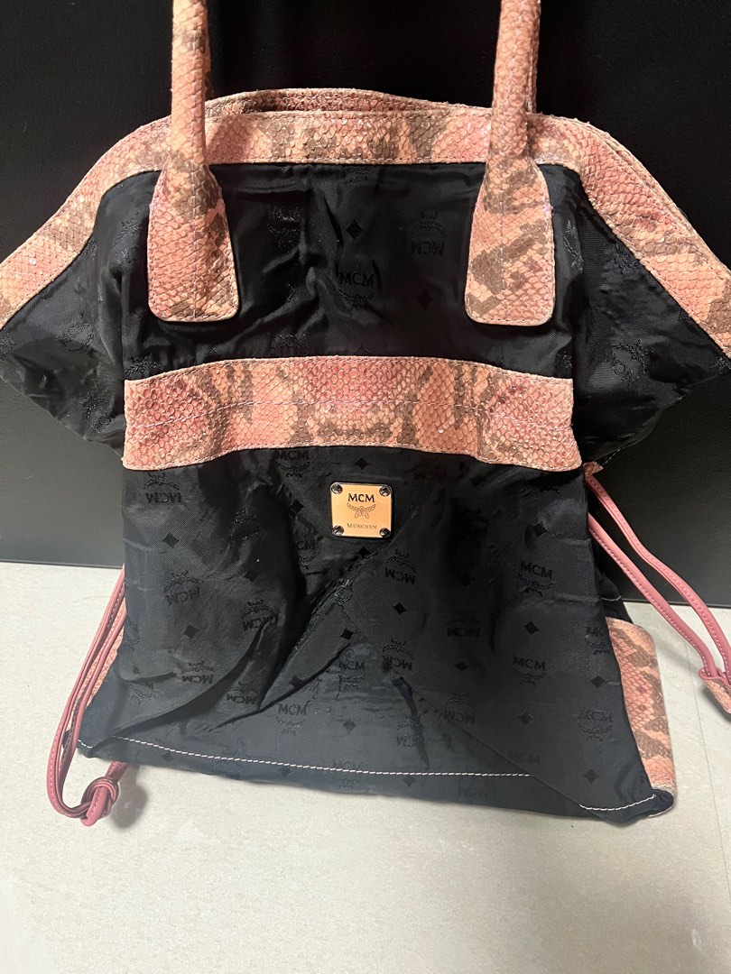 MCM snake skin tote bag on Carousell