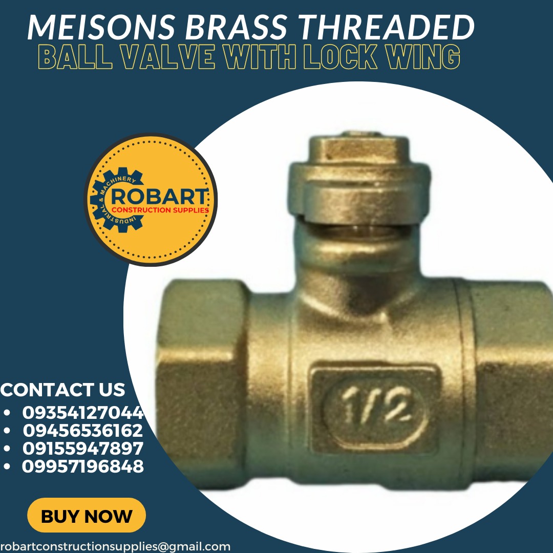 MEISONS BRASS THREADED BALL VALVE W/ LOCK WING on Carousell