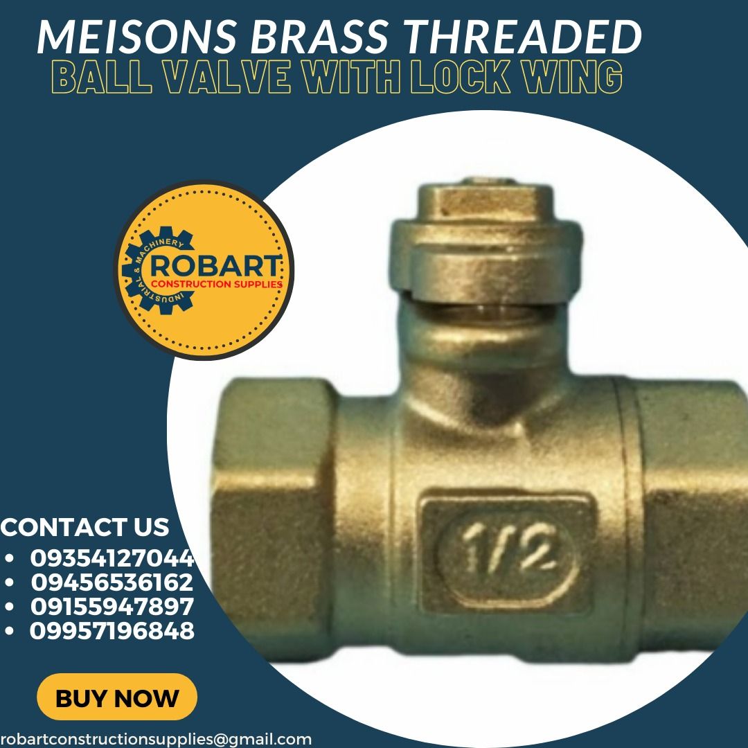MEISONS BRASS THREADED BALL VALVE W/ LOCK WING on Carousell