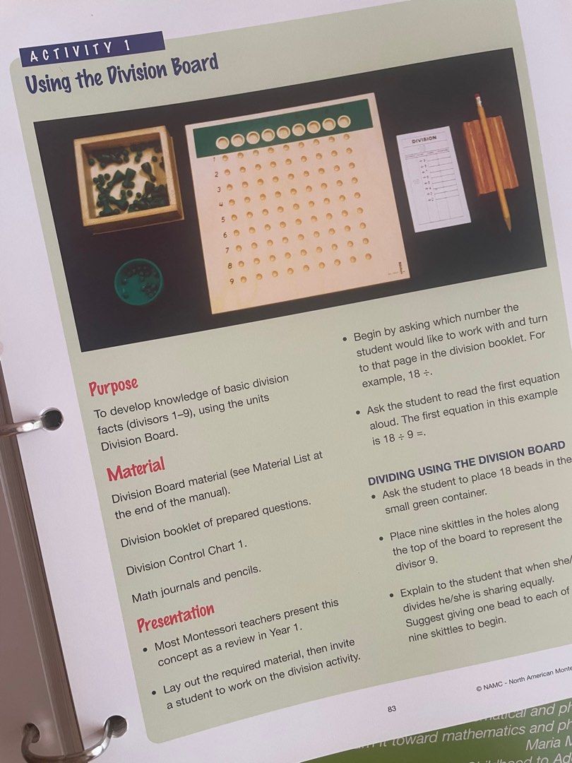 Montessori Math 1 Manual (6-9), Hobbies & Toys, Books & Magazines ...