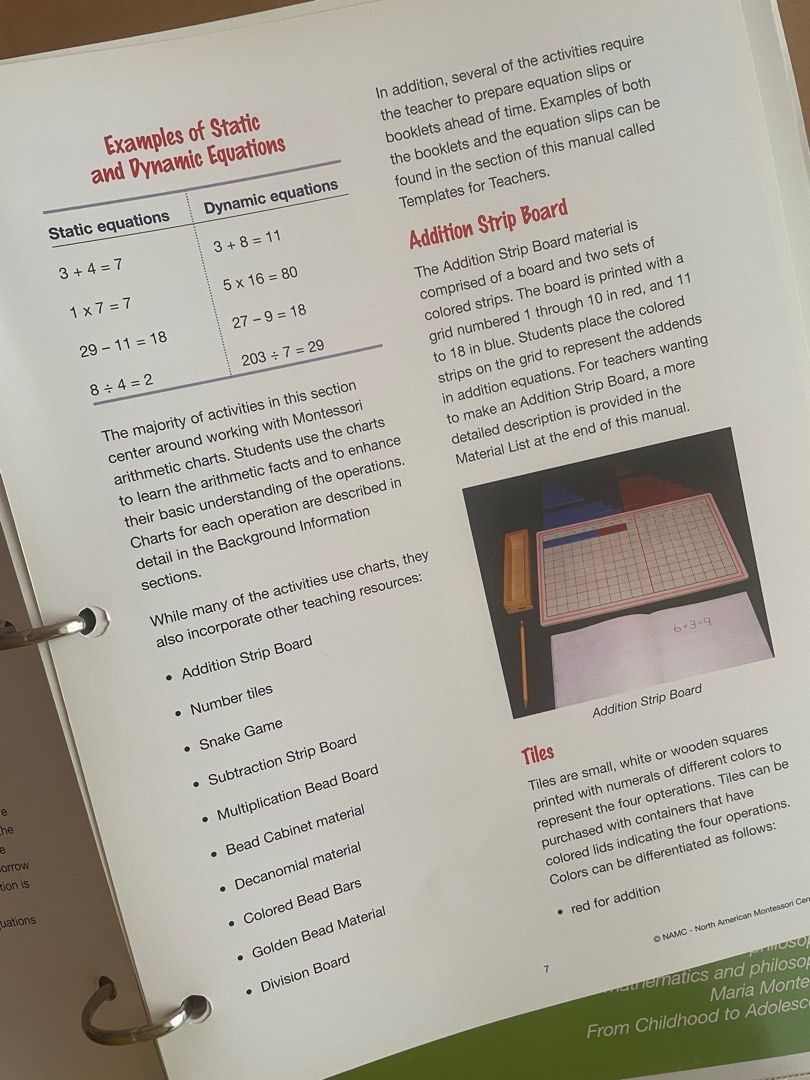 Montessori Math 1 Manual (6-9), Hobbies & Toys, Books & Magazines ...