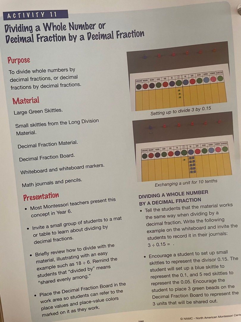 Montessori Math 1 Manual (9-12), Hobbies & Toys, Books & Magazines ...