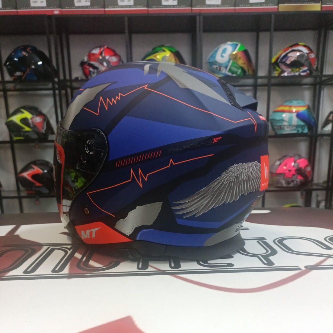 MT THUNDER 3 SV JET GARZO MATT BLUE, Motorcycles, Motorcycle Apparel on ...