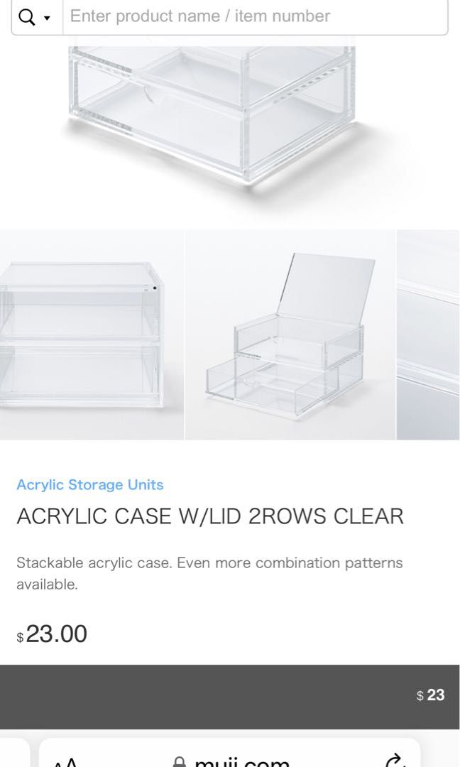 Muji acrylic case 2 tier, Women's Fashion, Jewelry & Organisers ...