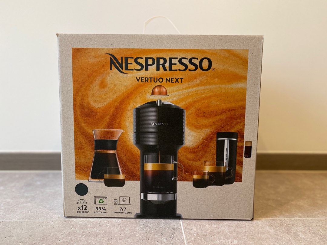 Nespresso Vertuo Next Black Coffee Machine 咖啡機 GCV1-GB-BK-NE, 家庭電器, 廚房 ...
