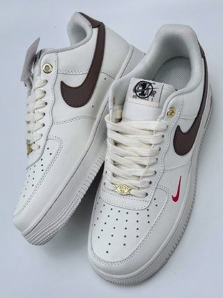 Nike Air Force 1 Low 07 40th anniversary milk white red small tick, Men ...