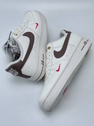 Nike Air Force 1 Low 07 40th anniversary milk white red small tick, Men ...