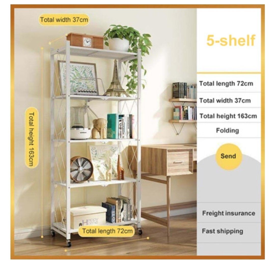 【Non-installation】Steel Foldable Rack / Storage Kitchen Rack/Steel ...