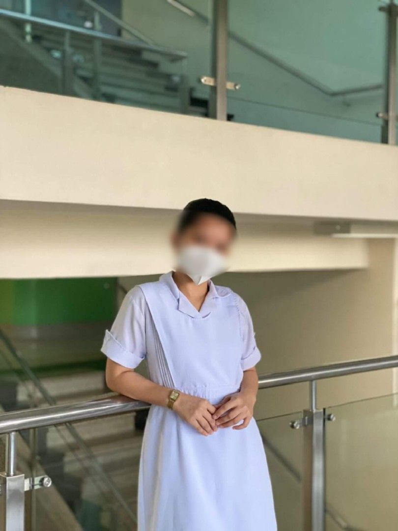 Nursing Clinical Uniform/Nursing White Uniform w/ Apron on Carousell