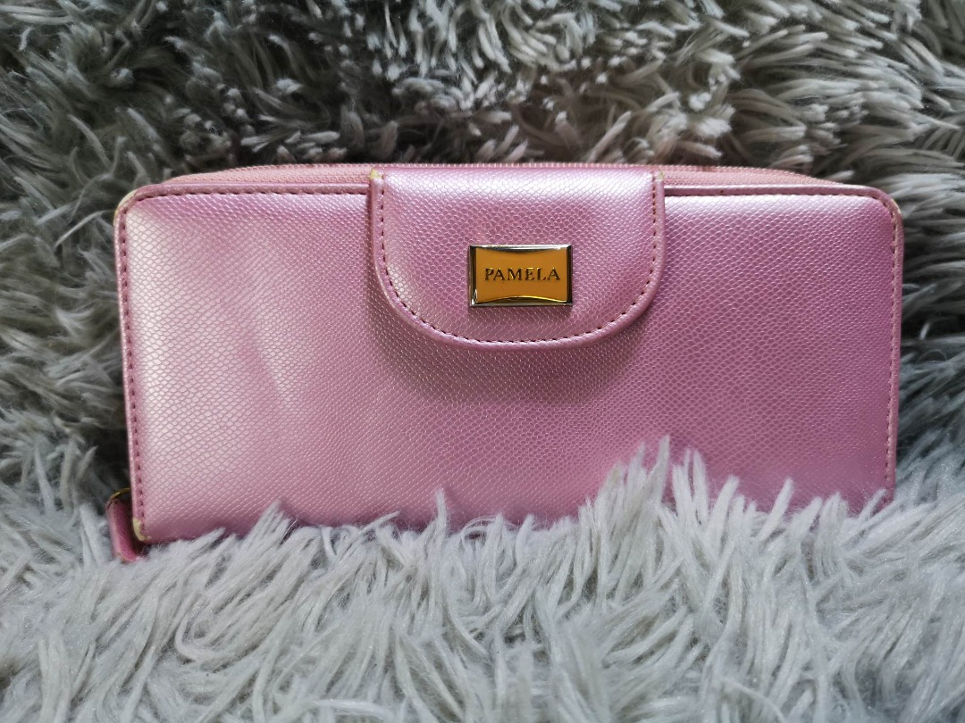 Pamela Pink Coin And Card Compartment Zip Around Long Wallet on Carousell