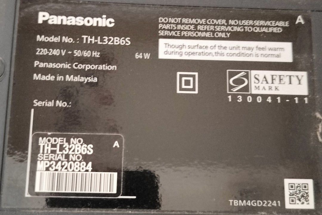 Panasonic LED TV TH-L32B6S (32INCH), TV & Home Appliances, TV ...