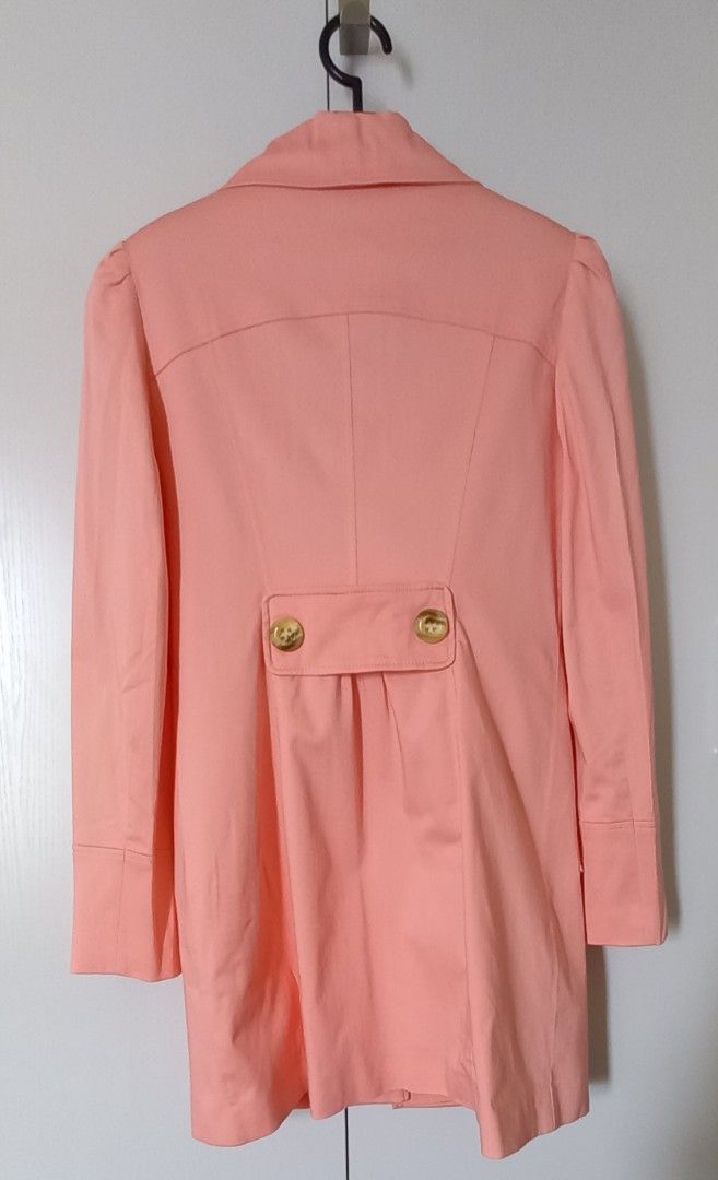 Peach Atmosphere Trench Coat on Carousell