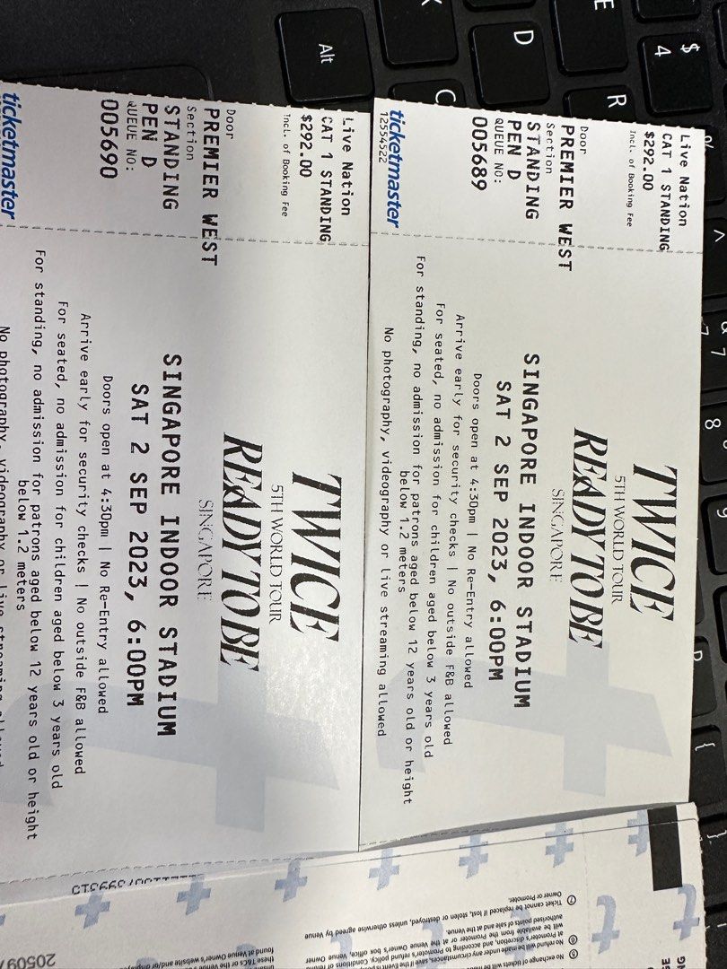[physical ticket] twice singapore concert day 1 cat 1, Tickets ...
