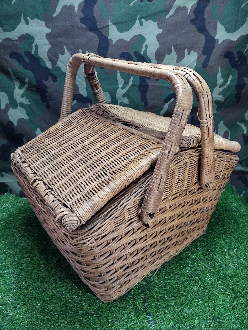 PICNIC BASKET RATTAN NATIVE BASKET For Picnic Outdoor Activity or ...