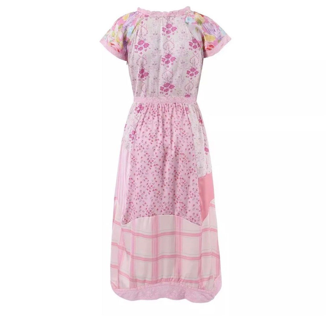 Pink patchwork dress, Women's Fashion, Dresses & Sets, Dresses on Carousell
