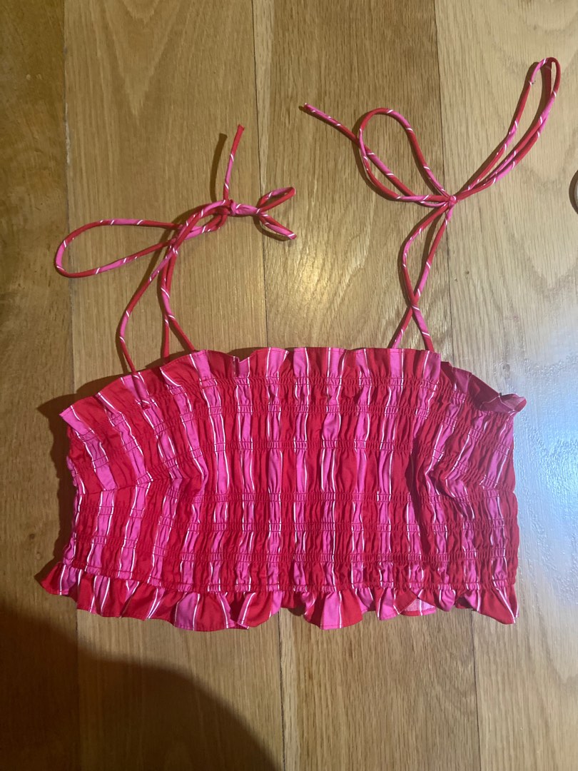 Pink String Crop Top, Women's Fashion, Tops, Sleeveless on Carousell