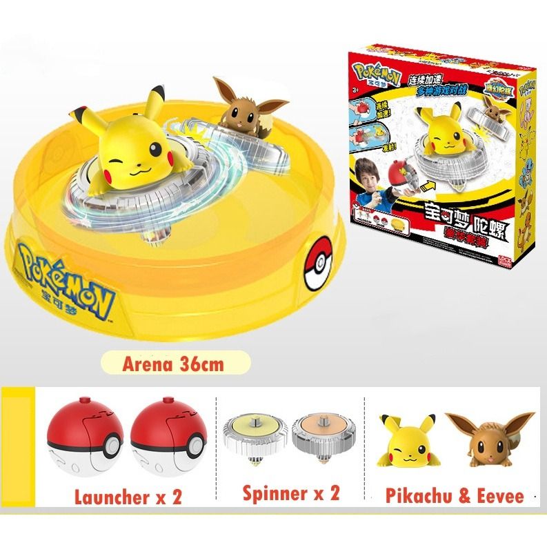 Pokemon Spinning toy Battle Arena Pikachu Charmander Anime collection ...