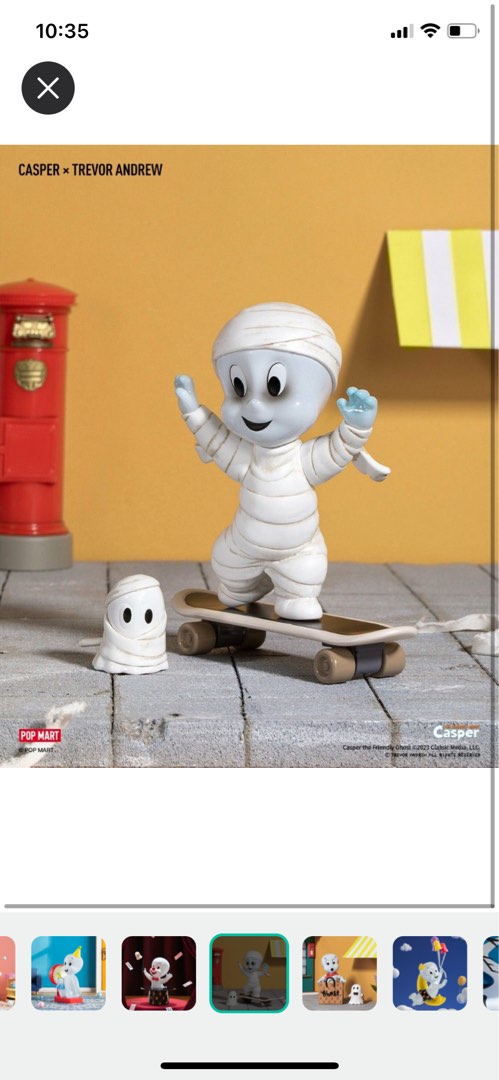 Popmart Pop Mart Casper the Friendly Ghost Figure Toy (Skateboard Mummy ...