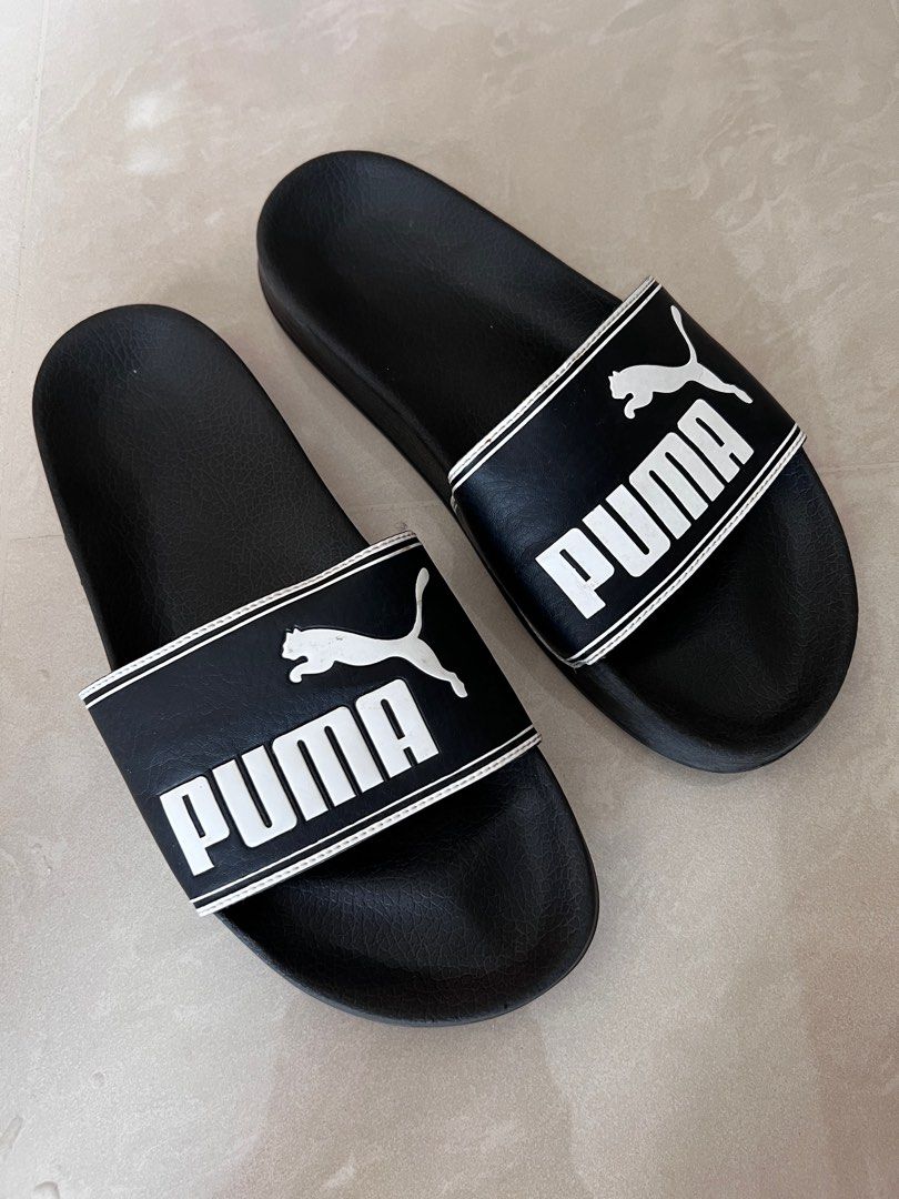 Puma black sliders, Men's Fashion, Footwear, Flipflops and Slides on ...
