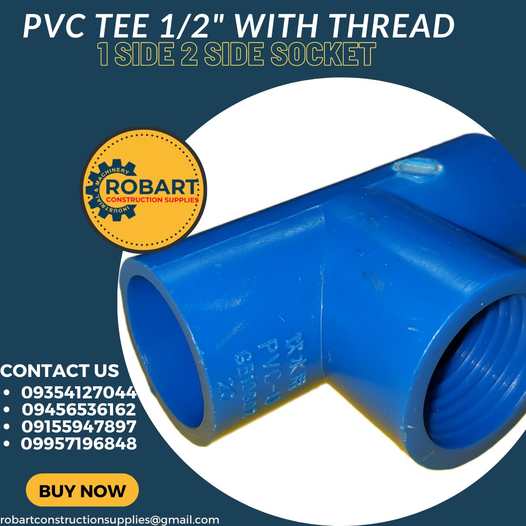 PVC TEE 1/2" WITH THEAD 1 SIDE 2 SIDE SOCKET, Commercial & Industrial ...
