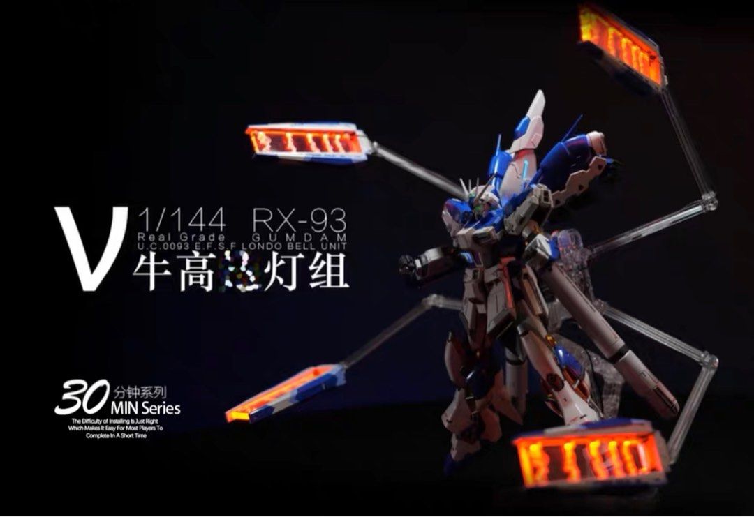 RG Hi Nu Gundam Fin Funnel Effect LED lighting set by KOSMOS, Hobbies ...