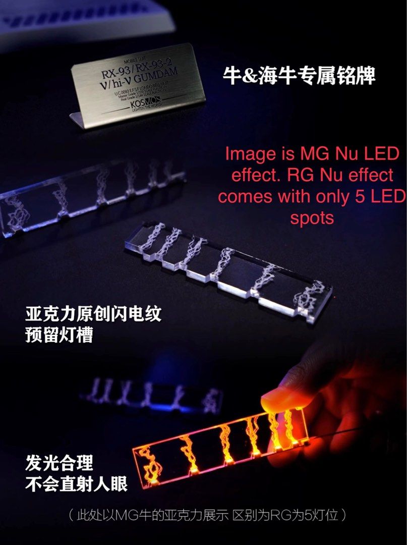 RG Hi Nu Gundam Fin Funnel Effect LED lighting set by KOSMOS, Hobbies ...