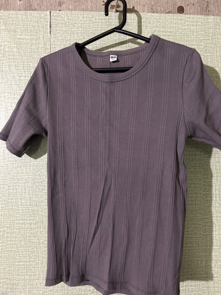 Ribbed Half Sleeve Shirt, Women's Fashion, Tops, Shirts on Carousell