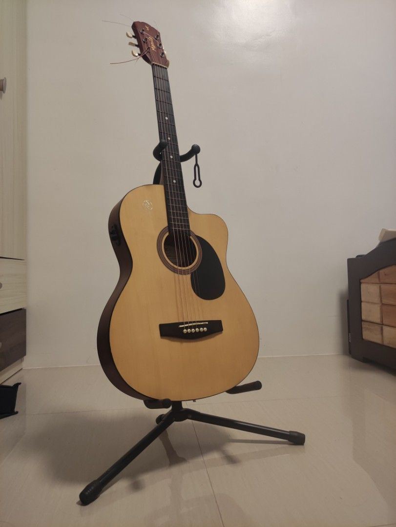 Rj Guitars Deluxe Manila Acoustic Guitar, Hobbies & Toys, Music & Media, Musical Instruments on ...