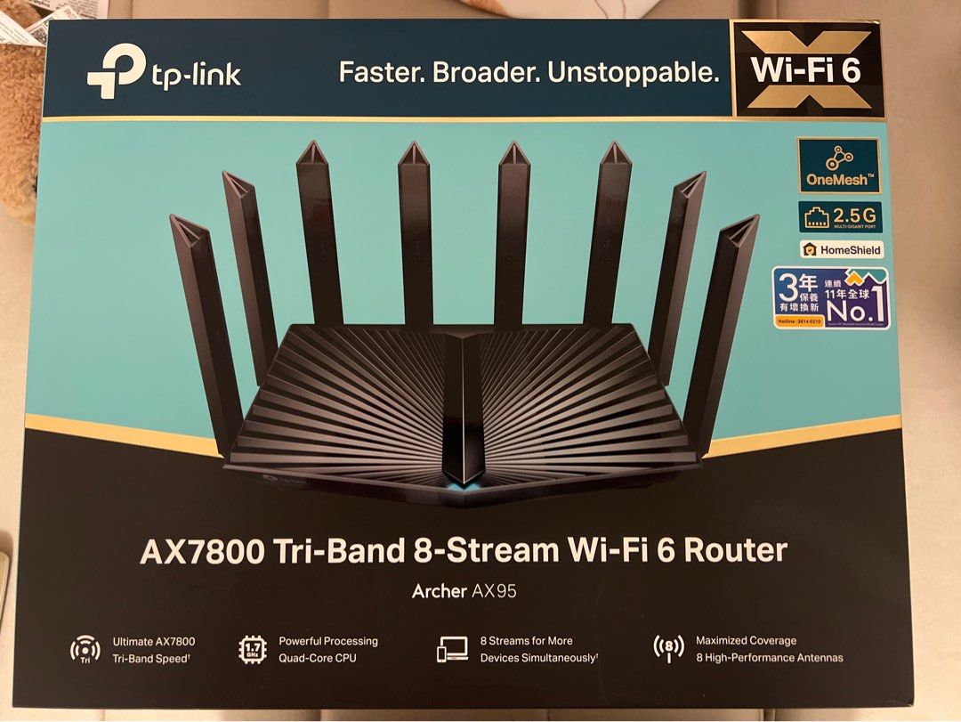 Router - Tplink Archer AXE95 AX7800, 電腦＆科技, 電腦周邊及配件, Wifi及上網相關產品 ...