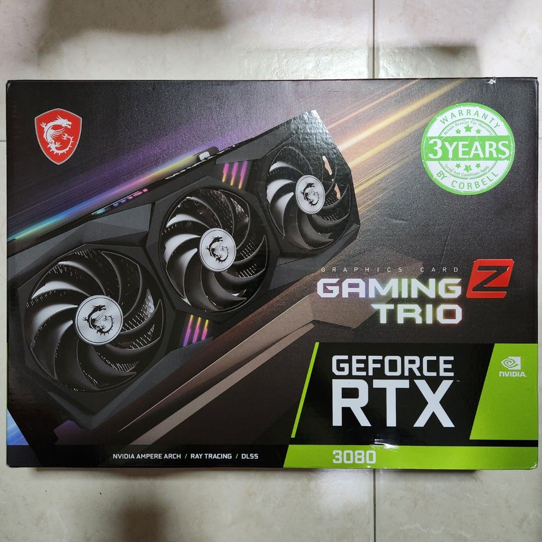 RTX 3080 MSI Gaming X Trio RTX3080 Gaming Graphics Card GPU, Computers ...