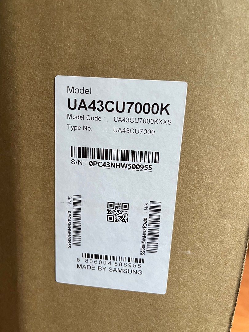 Samsung 43-inch CU7000 Crystal UHD TV, TV & Home Appliances, TV & Entertainment, TV on Carousell