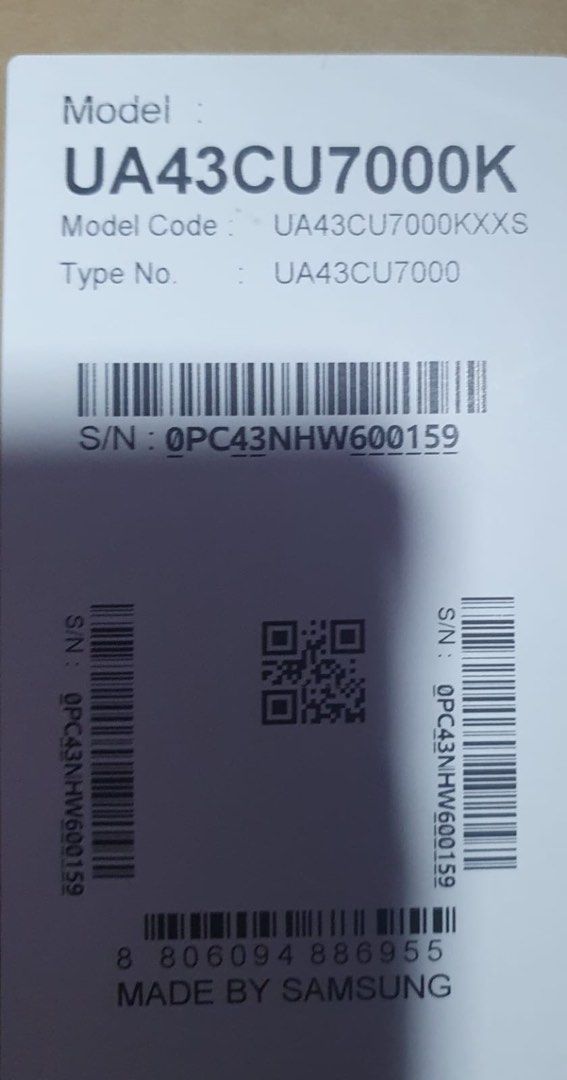 Samsung CU7000 43-inch Crystal UHD 4K Smart TV (2023) UA43CU7000KXXS ...