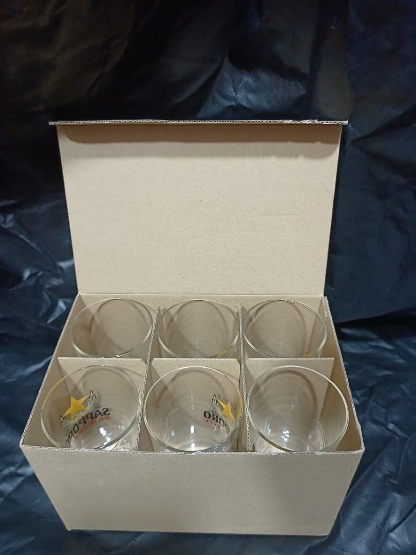 Sapporo Beer Glass X 6 Pieces (0.25 litre), Food & Drinks, Alcoholic ...