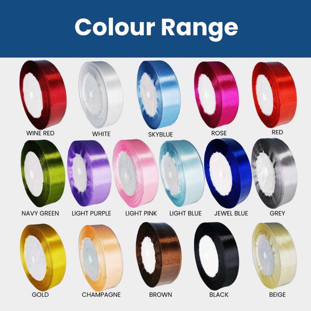 Satin ribbon 2cm x 22m (1 Roll), Hobbies & Toys, Stationery & Craft ...