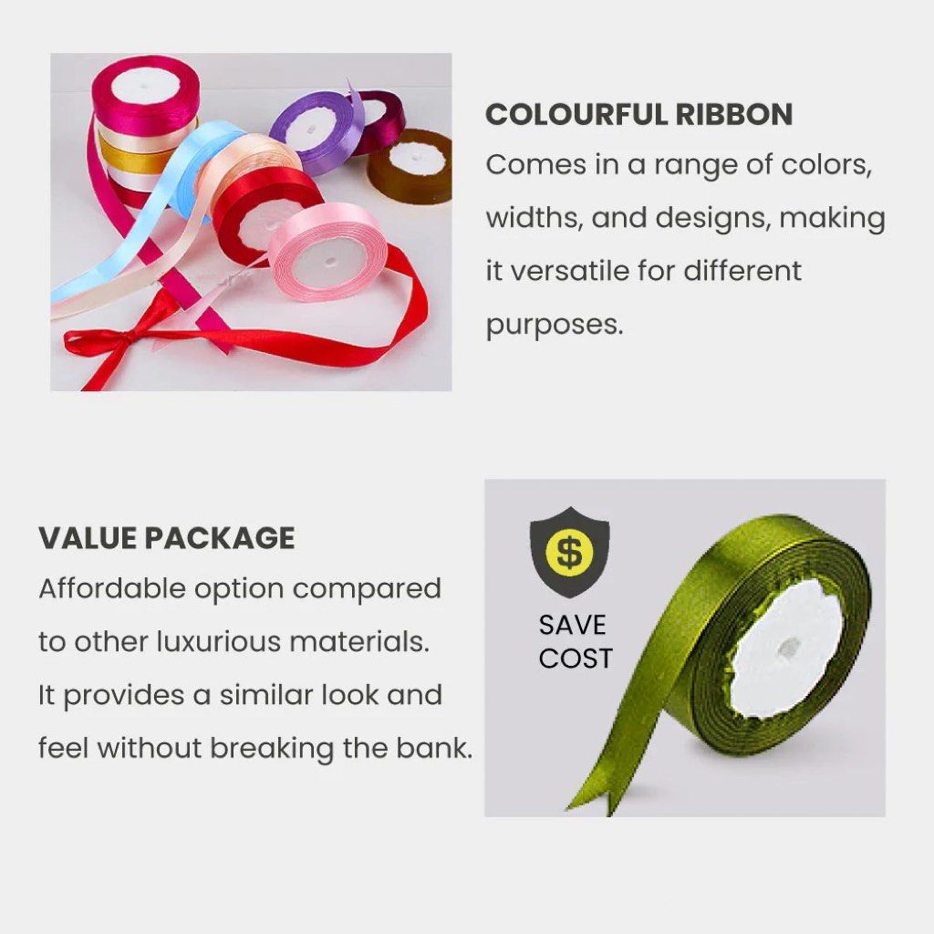 Satin ribbon 2cm x 22m (1 Roll), Hobbies & Toys, Stationery & Craft ...