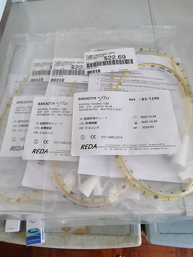 Smooth -flo ngt feeding tube size 12, Health & Nutrition, Assistive ...