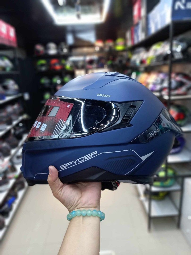 Spyder fury v2 matt blue on Carousell