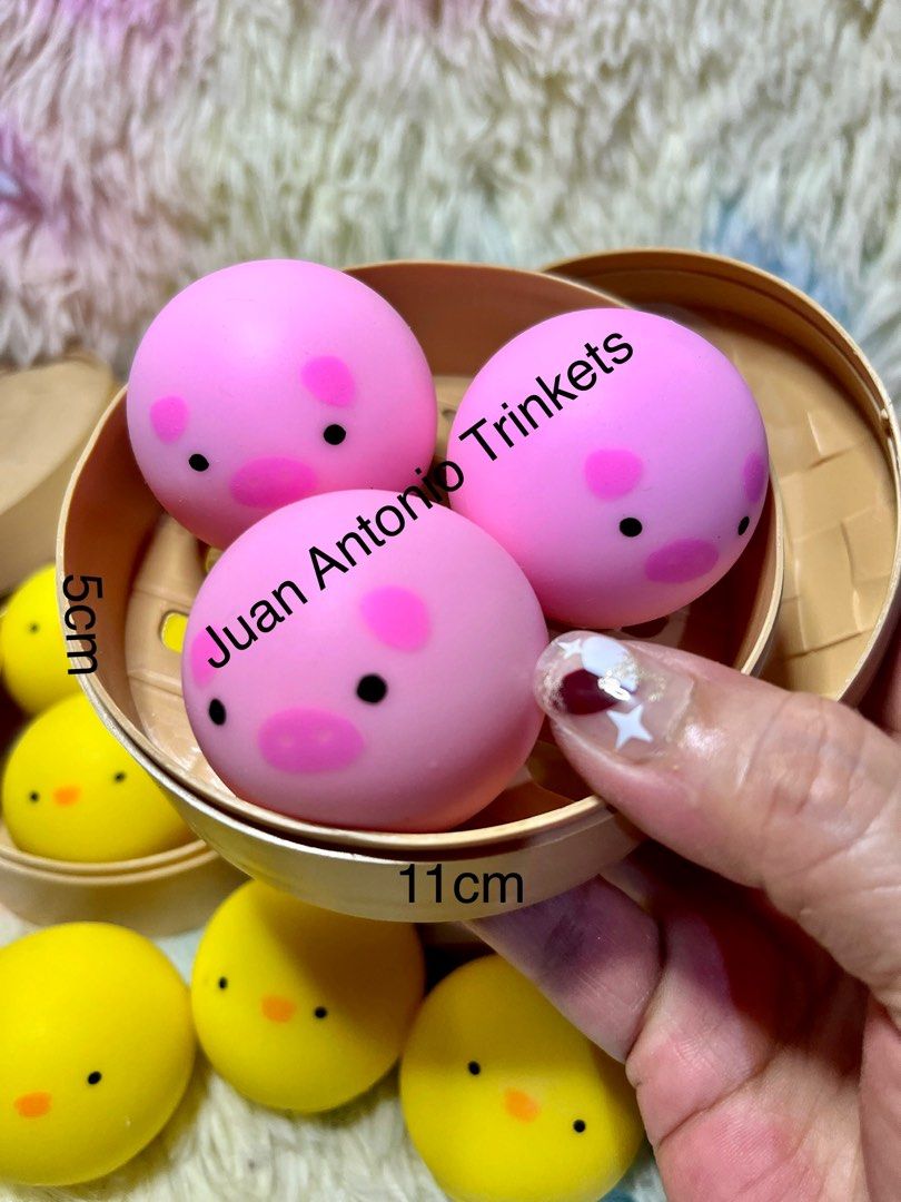 Squishy Steamed Stuff Bun Siopao Anti-stress Ball Fidget Toy with Case ...