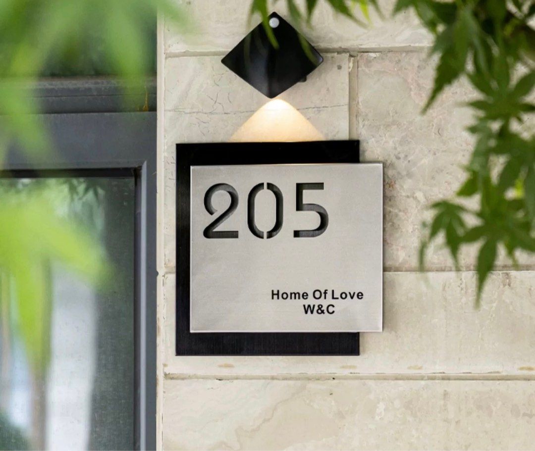 Stainless steel Door Signage/ Custom Door sign/ house unit number ...