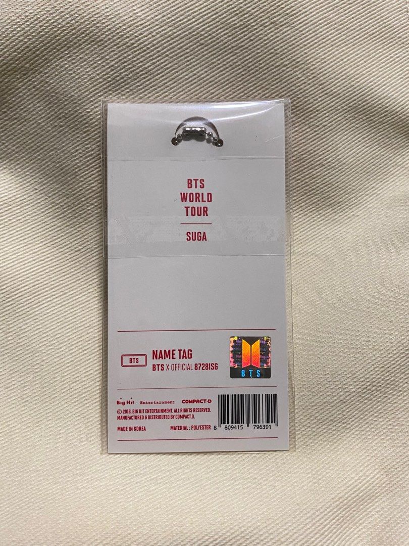 [BTS] SUGA Name Tag, Hobbies & Toys, Memorabilia & Collectibles, K-Wave ...